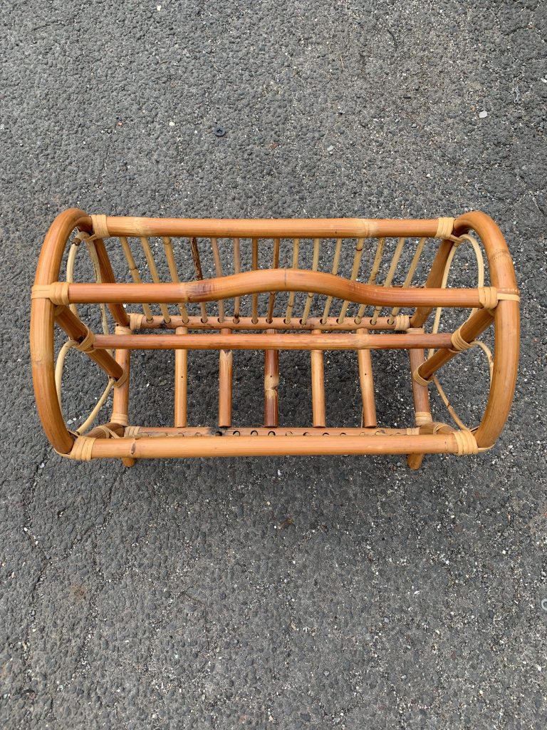 Vintage Cane Magazine Rack - Mrs Secondhand